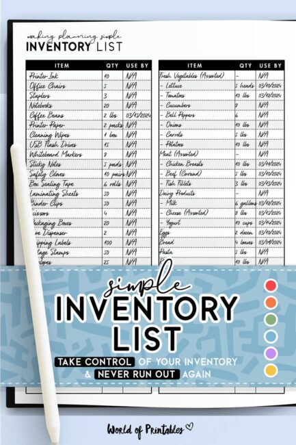 Free Printable Stock List Template - Manage Your Product Inventory