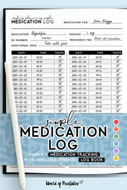 Medication Log - 8 of the Best Templates - World of Printables