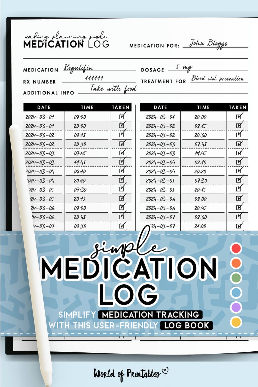 Medication Log - 8 of the Best Templates - World of Printables