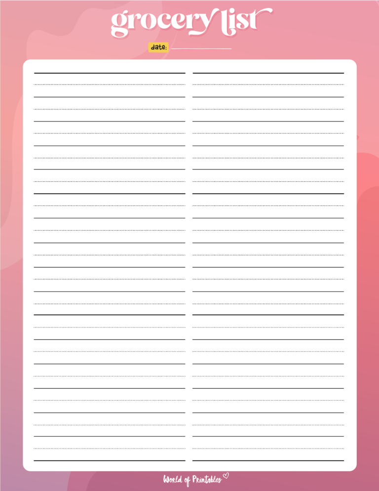 20+ Free Printable Grocery List Templates - World of Printables