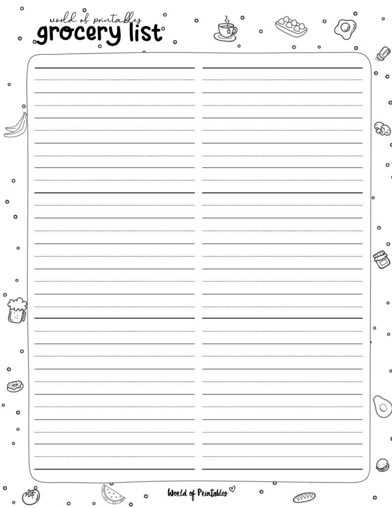 20+ Best Free Printable Grocery List Templates - World of Printables
