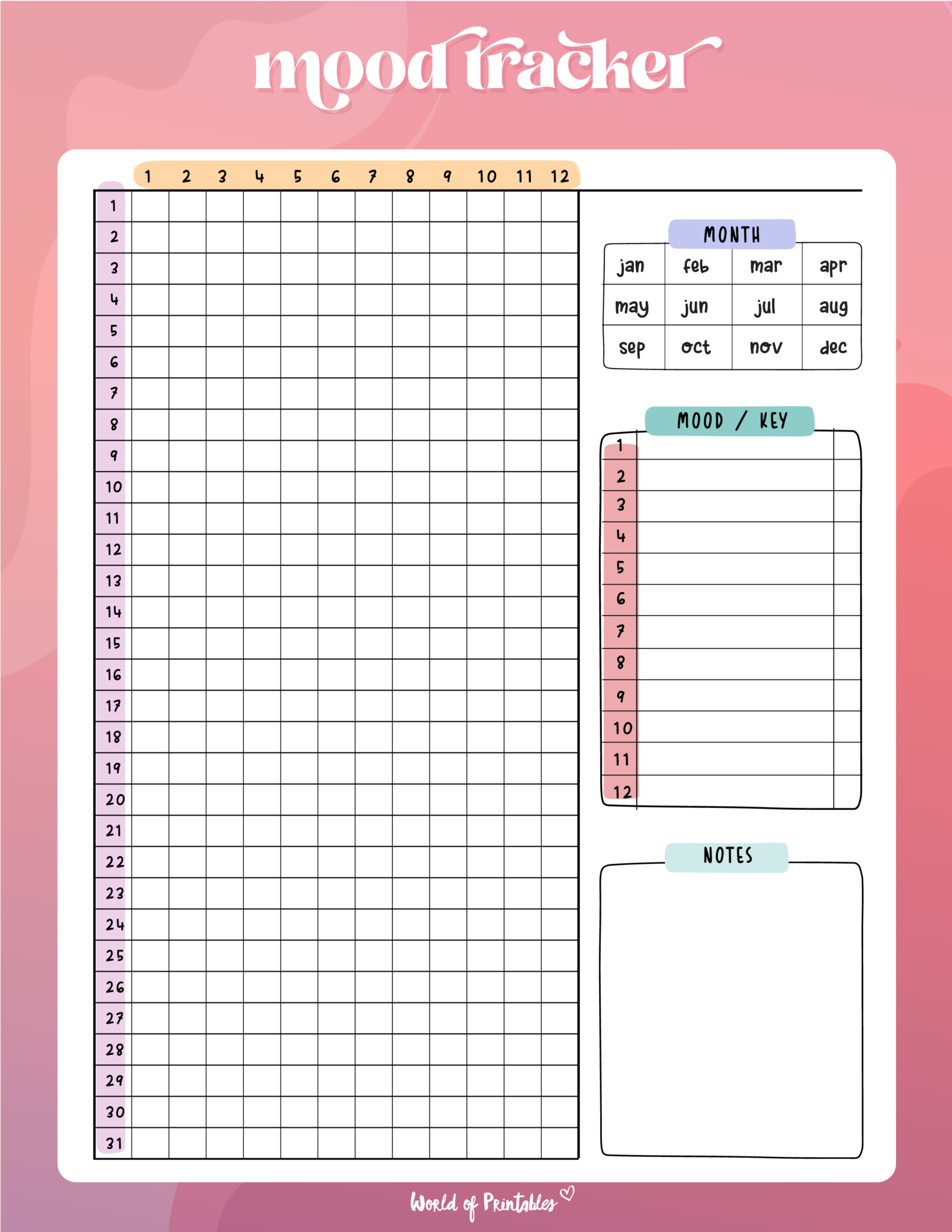 Mood Trackers - 16 Free Printable Templates - World of Printables