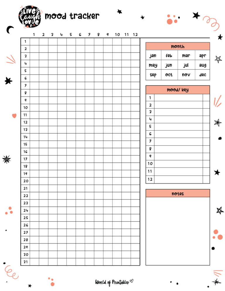 Mood Trackers - 16 Free Printable Templates - World of Printables
