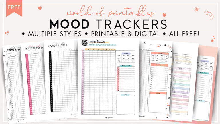 Mood Trackers - 16 Free Printable Templates - World of Printables