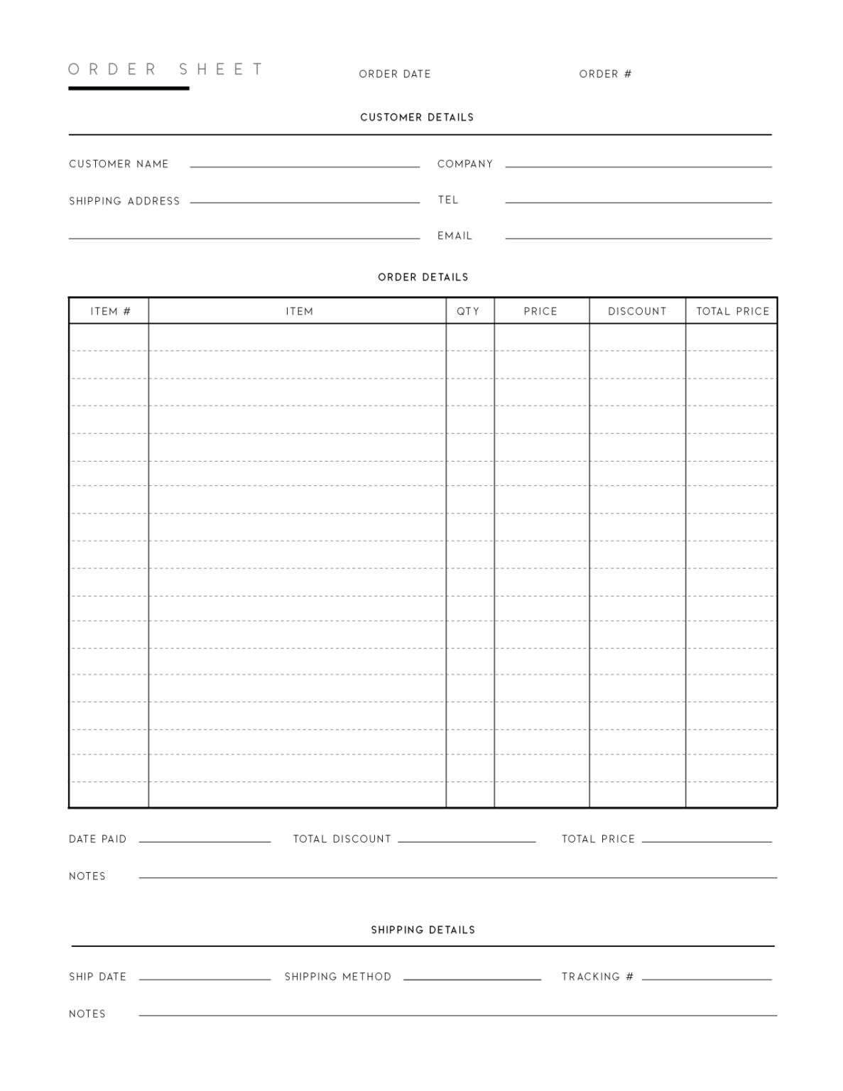FREE Printable Purchase Order Template - World of Printables