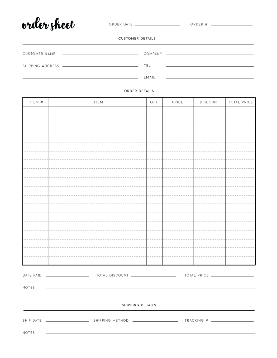 FREE Printable Purchase Order Template - World of Printables