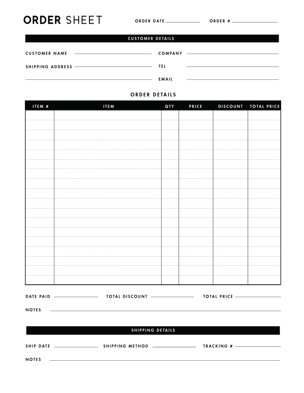 FREE Printable Purchase Order Template - World of Printables