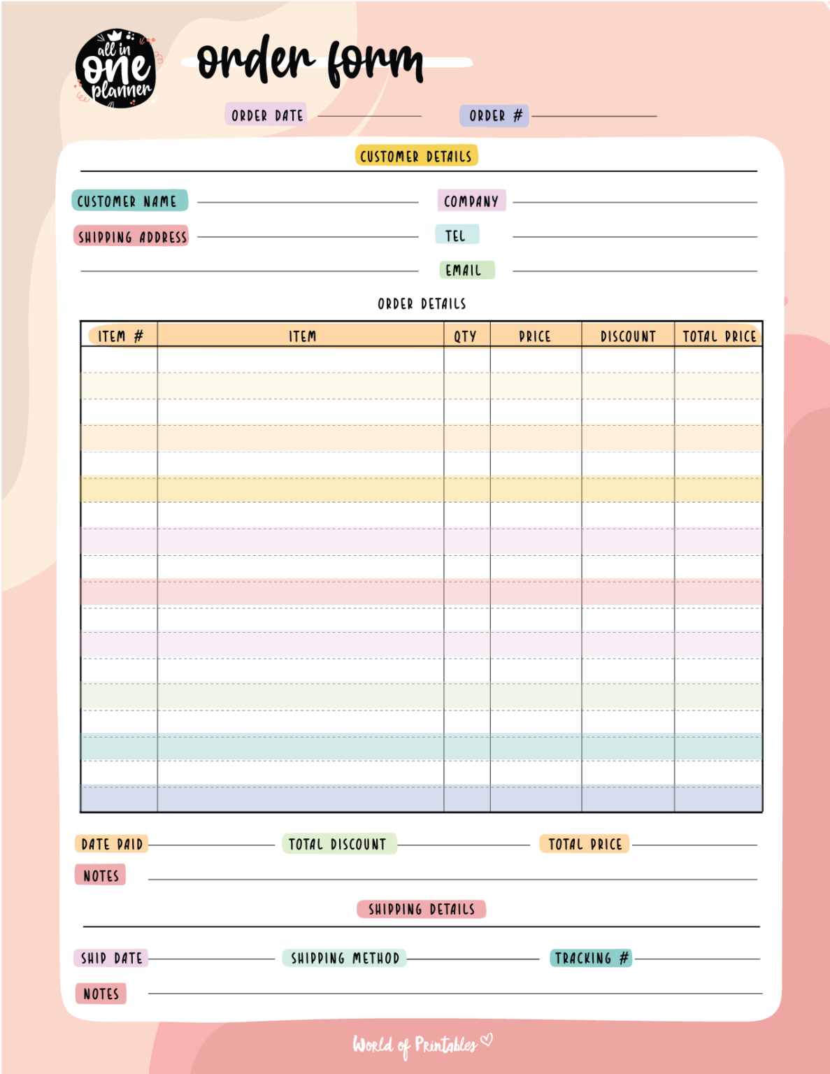 FREE Printable Purchase Order Template - World of Printables