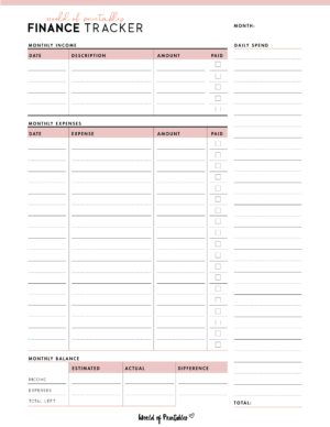 Printable Personal Finance PDF - World of Printables