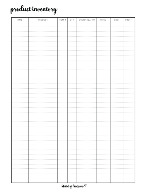 Free Printable Stock List Template - Manage Your Product Inventory