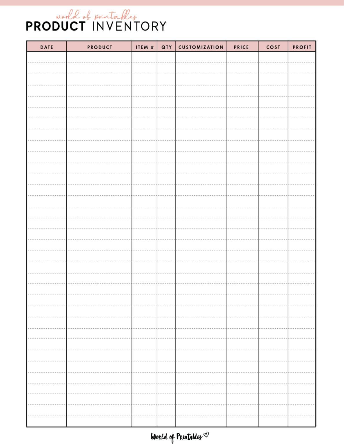 Free Printable Stock List Template - Manage Your Product Inventory