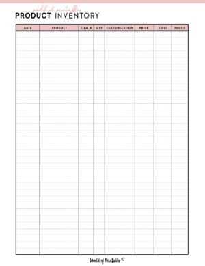 Free Printable Stock List Template - Manage Your Product Inventory