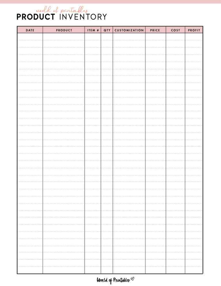 Free Printable Stock List Template - Manage Your Product Inventory