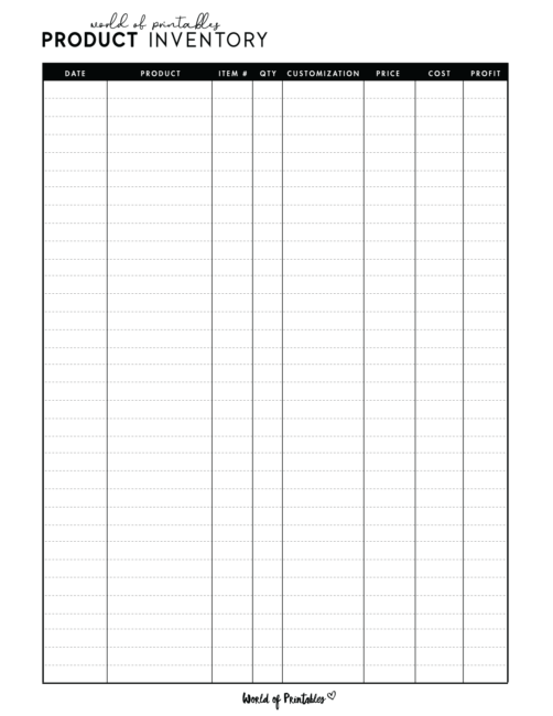 Free Printable Stock List Template - Manage Your Product Inventory