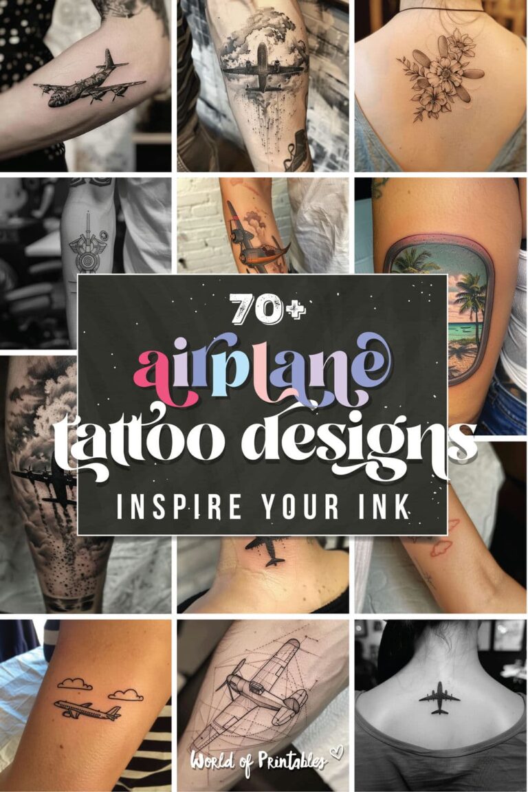 Airplane Tattoo Designs - 70+ Printable Designs & Ideas - World of ...