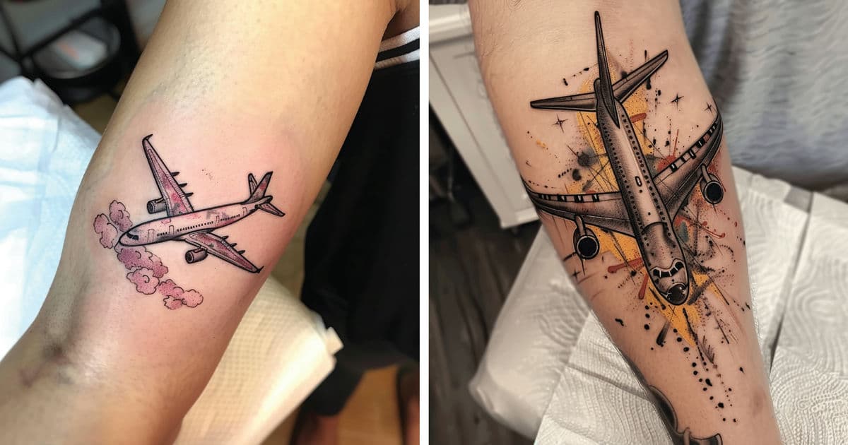Airplane Tattoo Designs - 70+ Printable Designs & Ideas - World of ...