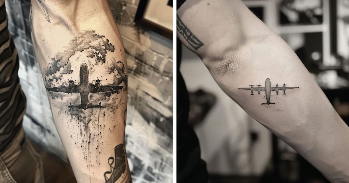 Airplane Tattoo Designs - 70+ Printable Designs & Ideas - World of ...
