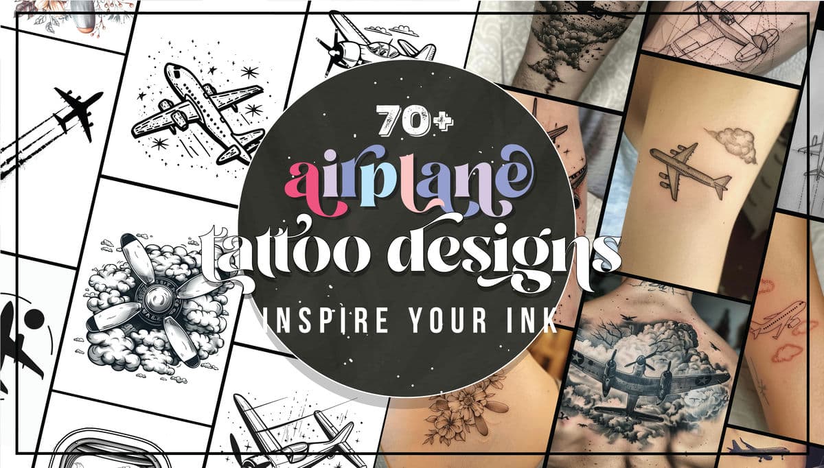 Airplane Tattoo Designs - 70+ Printable Designs & Ideas - World of ...