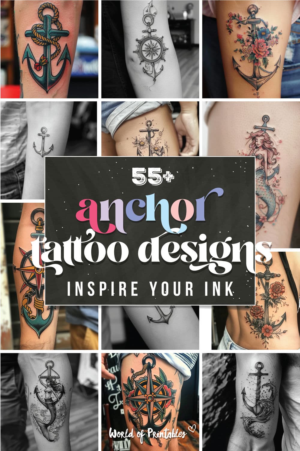 Anchor Tattoo Designs - 55+ Printable Designs & Ideas - World of Printables
