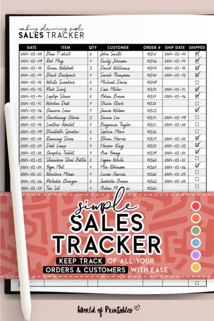 FREE Sales Tracker Template PDF - World of Printables