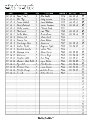 FREE Sales Tracker Template PDF - World of Printables