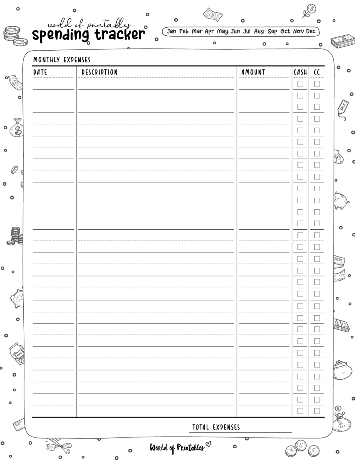 Spending Tracker Templates - The Perfect Way To Track Your Spending