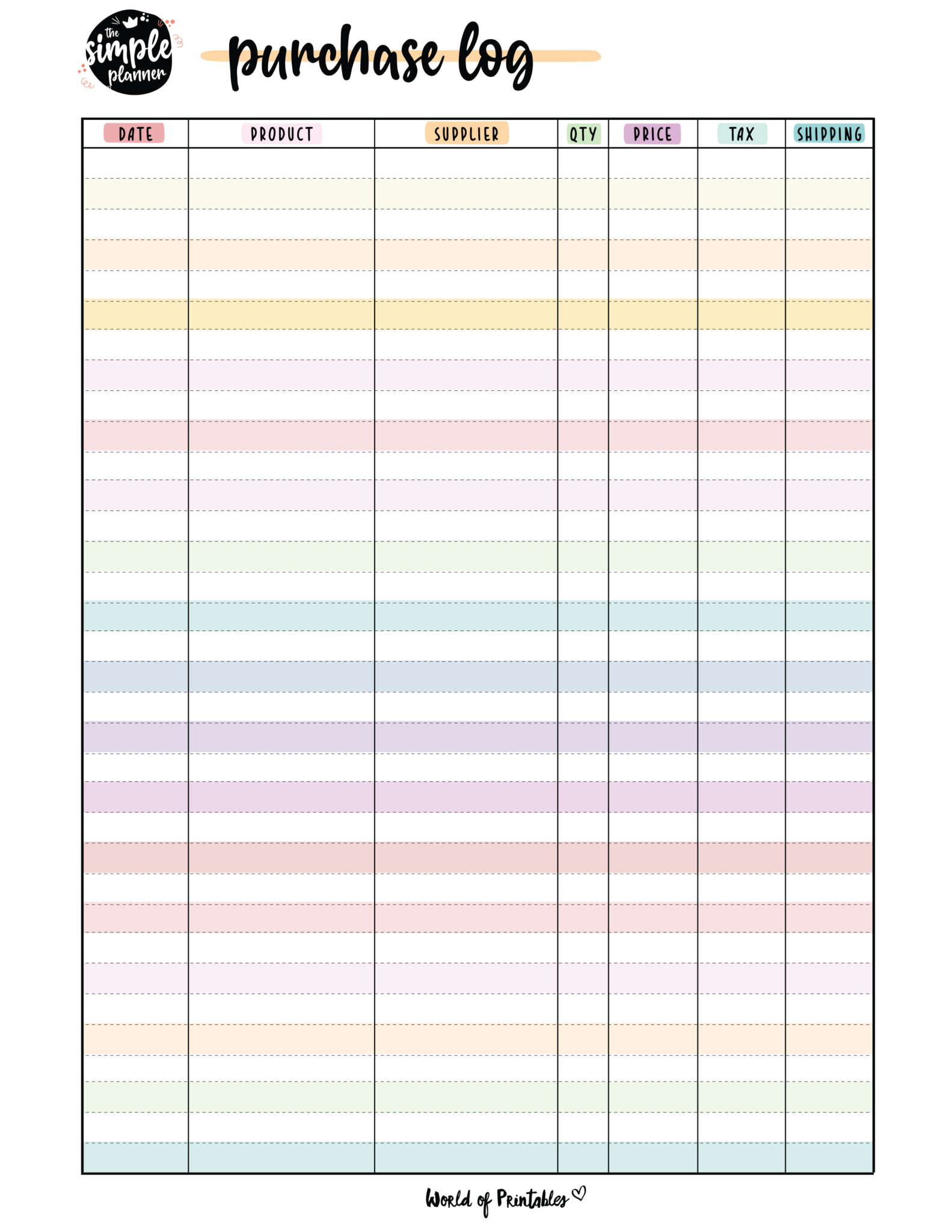 Free Printable Purchase Order Tracker - World of Printables