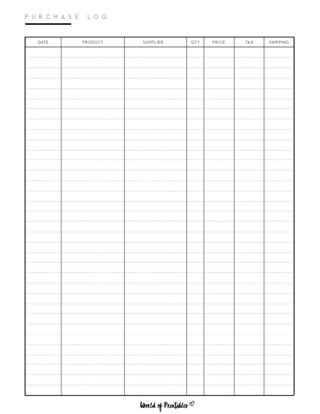 Free Printable Purchase Order Tracker - World of Printables