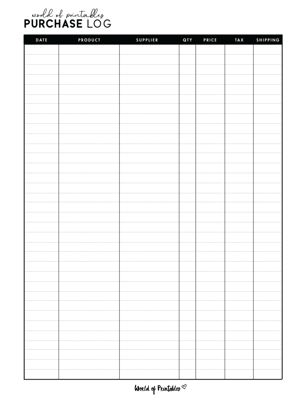 Free Printable Purchase Order Tracker - World of Printables