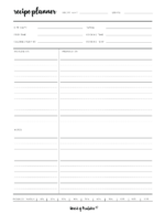 Free Printable Recipe Templates - World of Printables