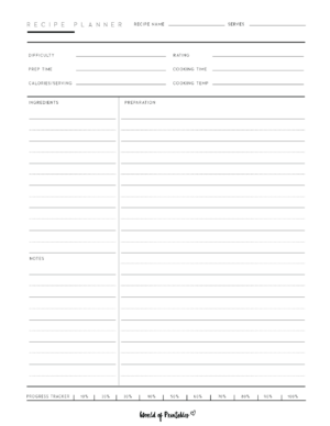Free Printable Recipe Templates - World of Printables