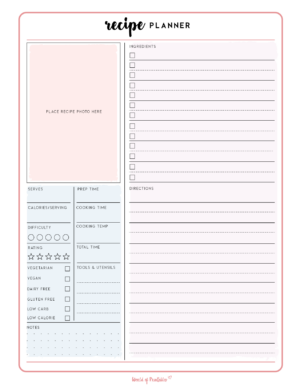 Free Printable Recipe Templates - World of Printables