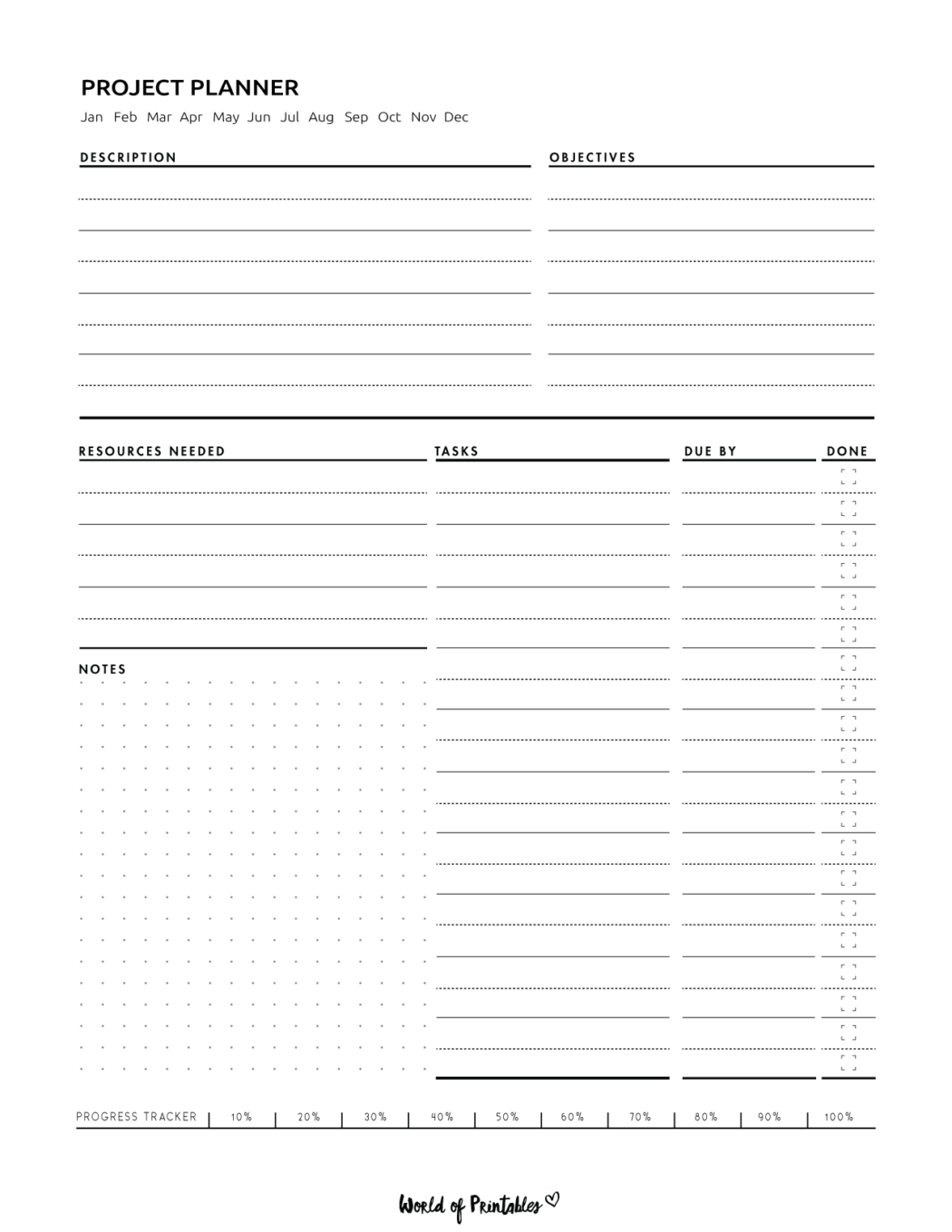 Simple Project Plan Template - World of Printables