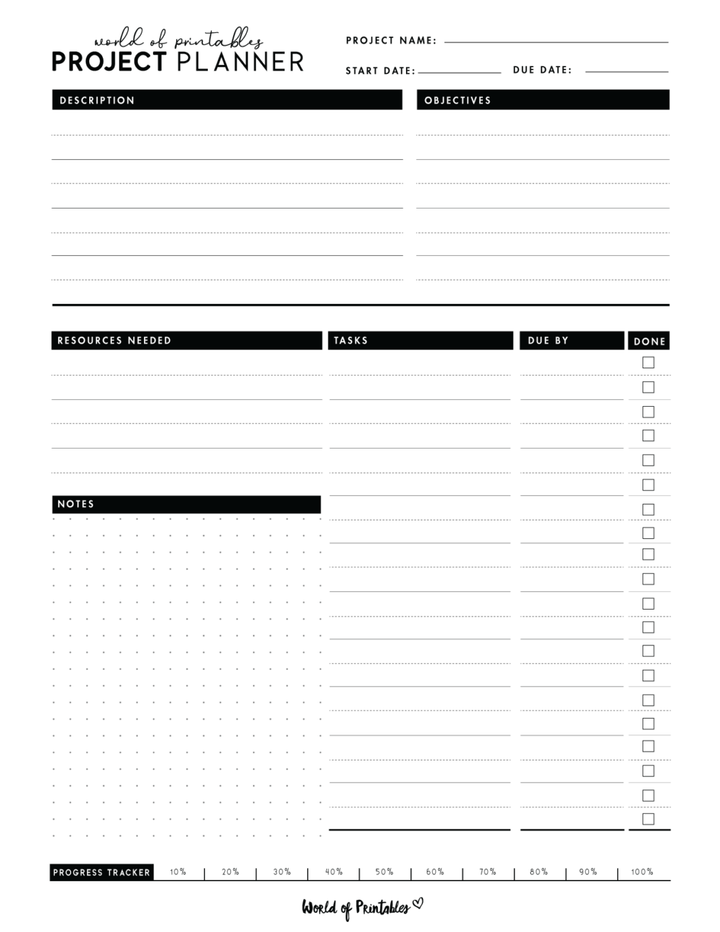 Simple Project Plan Template - World of Printables