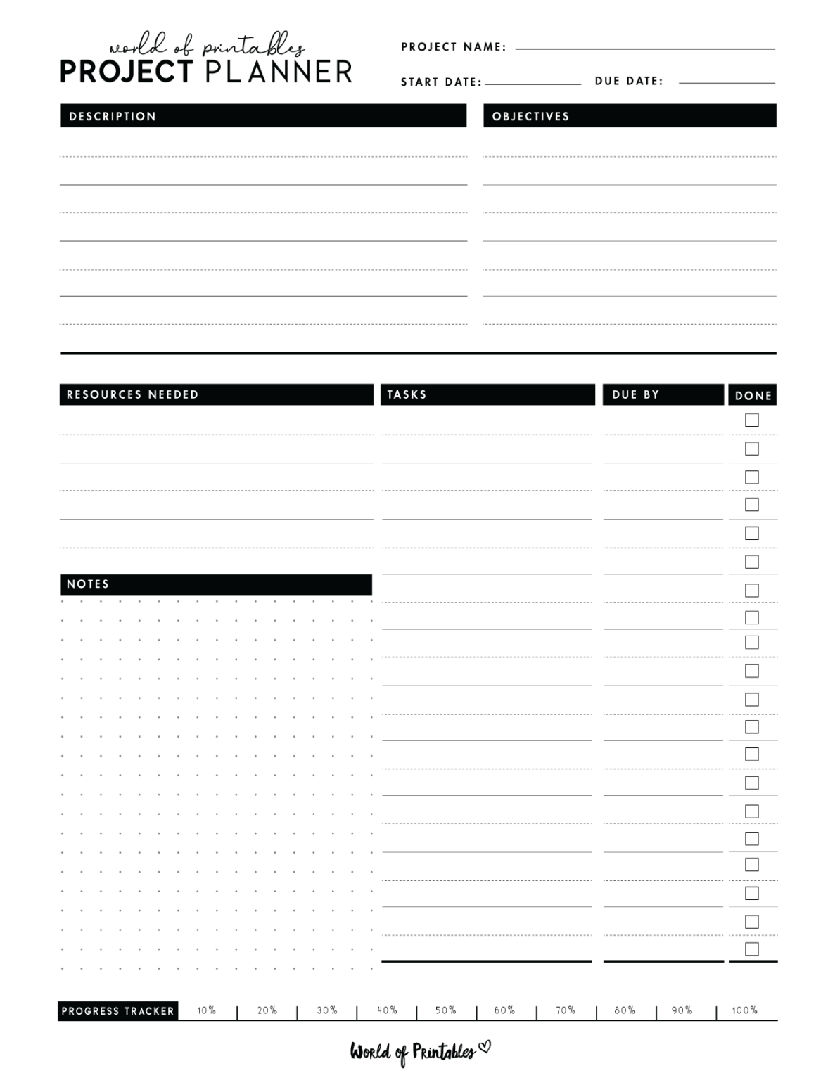 Simple Project Plan Template - World of Printables