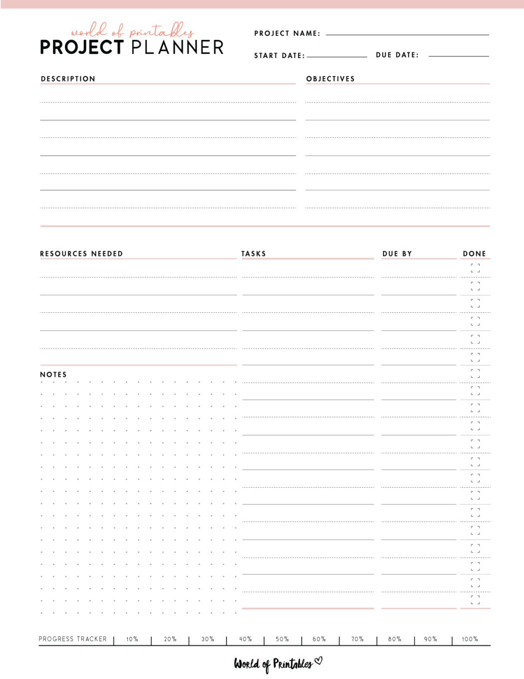 Simple Project Plan Template - World of Printables