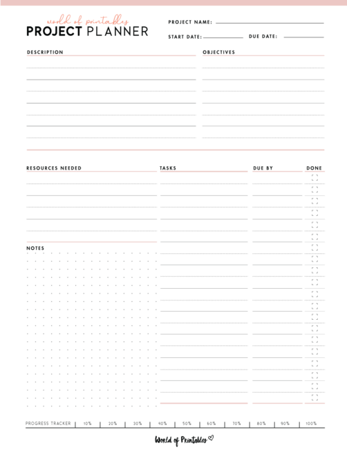 Simple Project Plan Template - World of Printables