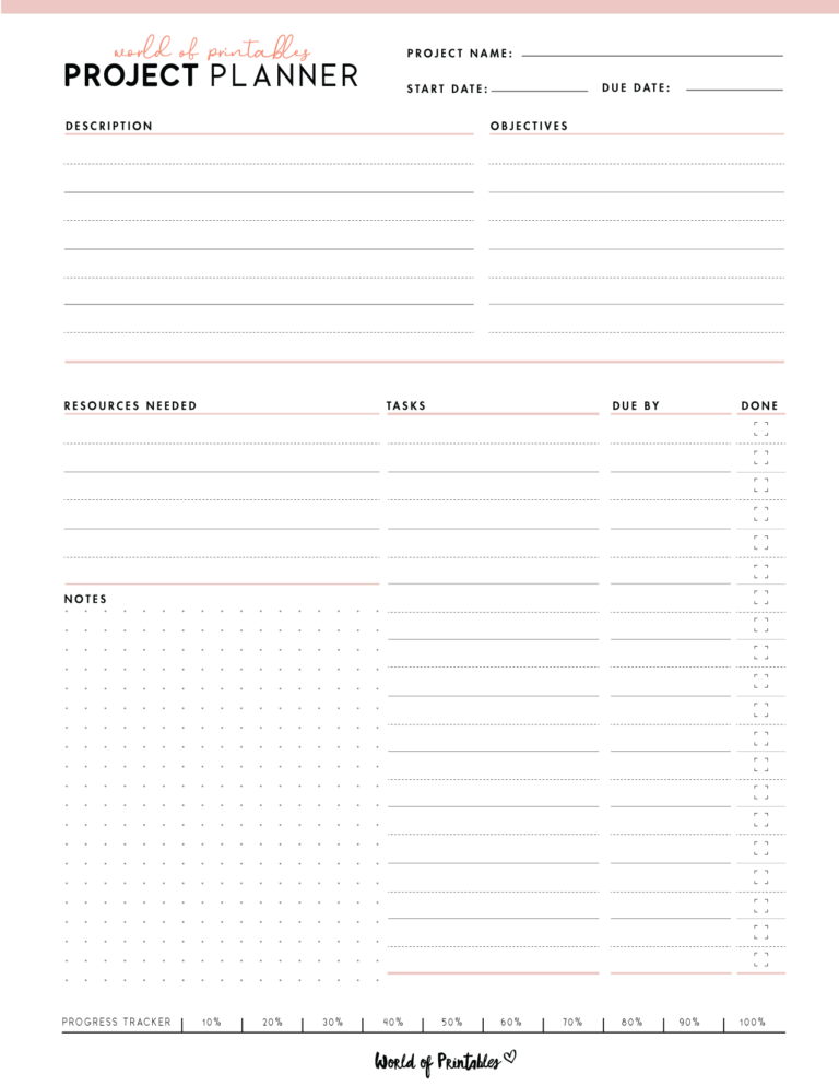 Simple Project Plan Template - World of Printables