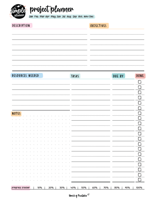 Simple Project Plan Template - World of Printables