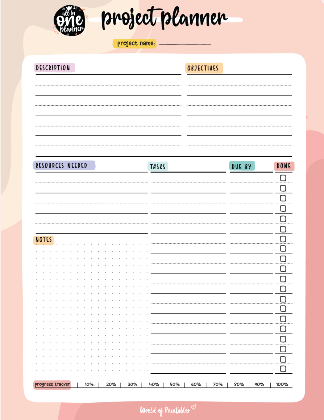Simple Project Plan Template - World of Printables