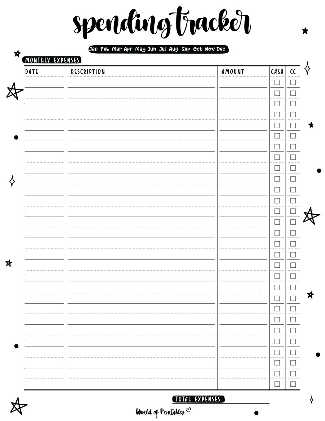 Spending Tracker Templates - The Perfect Way To Track Your Spending