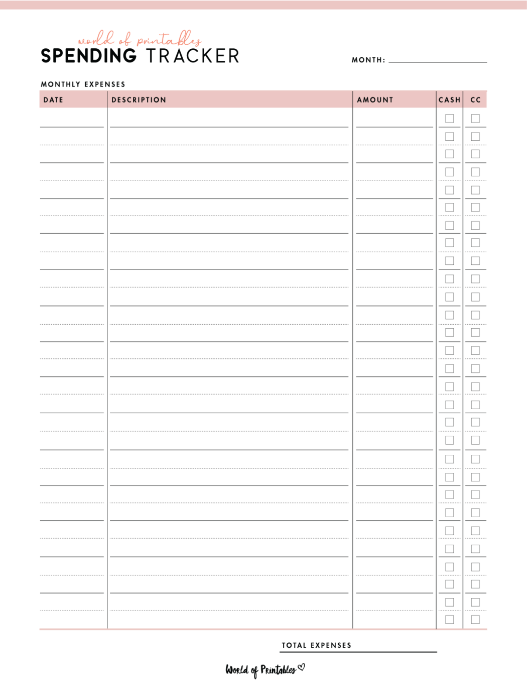 Spending Tracker Templates - The Perfect Way To Track Your Spending