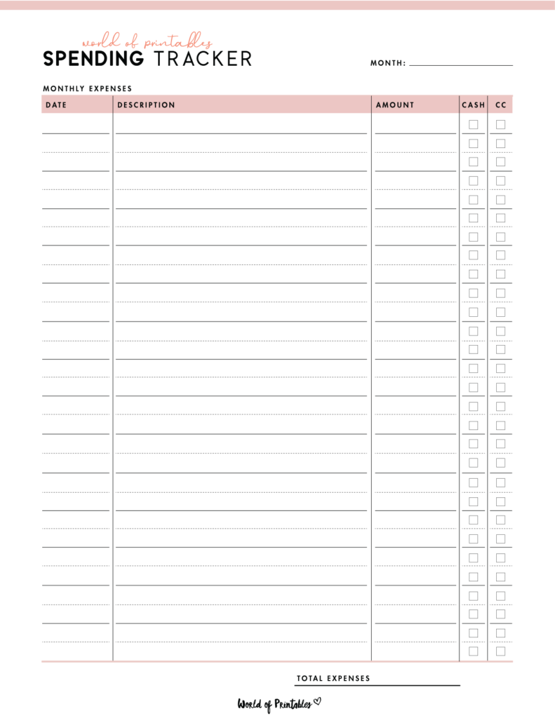 Spending Tracker Templates - The Perfect Way To Track Your Spending