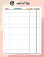 Printable Simple Workout Log Templates - World of Printables