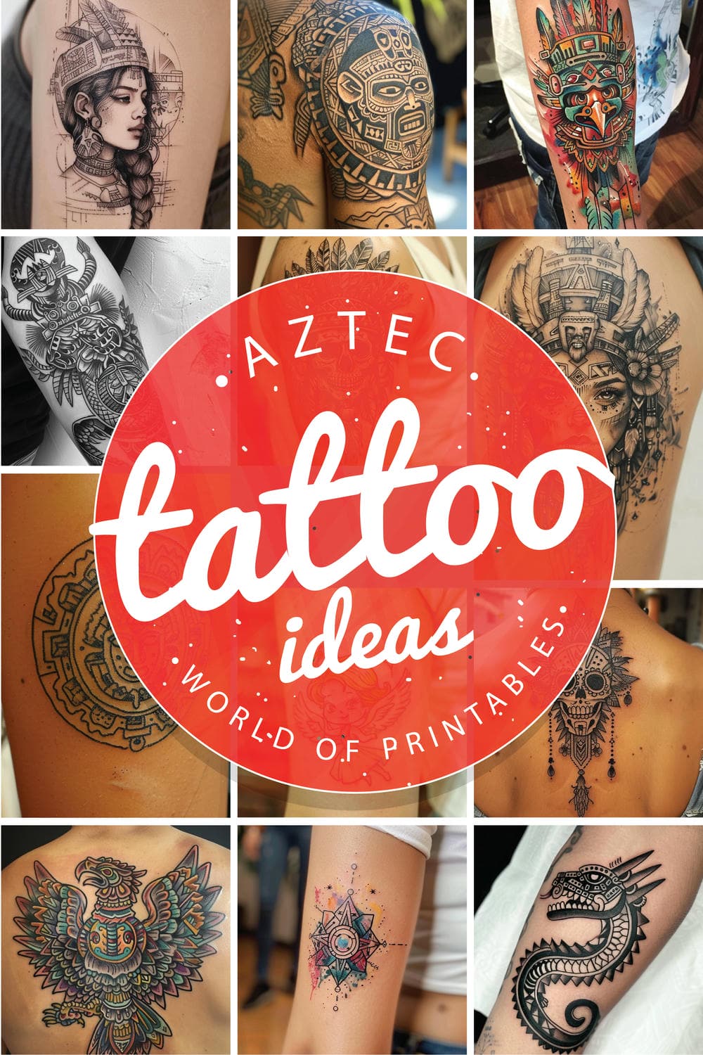 Aztec Tattoo Designs - 135 Printable Designs & Ideas - World of Printables