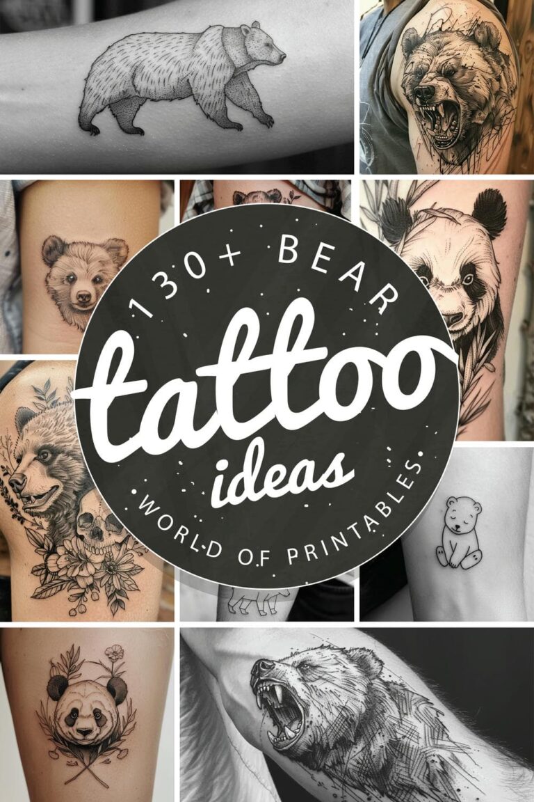 Bear Tattoo Designs - 130 Printable Designs & Ideas - World of Printables