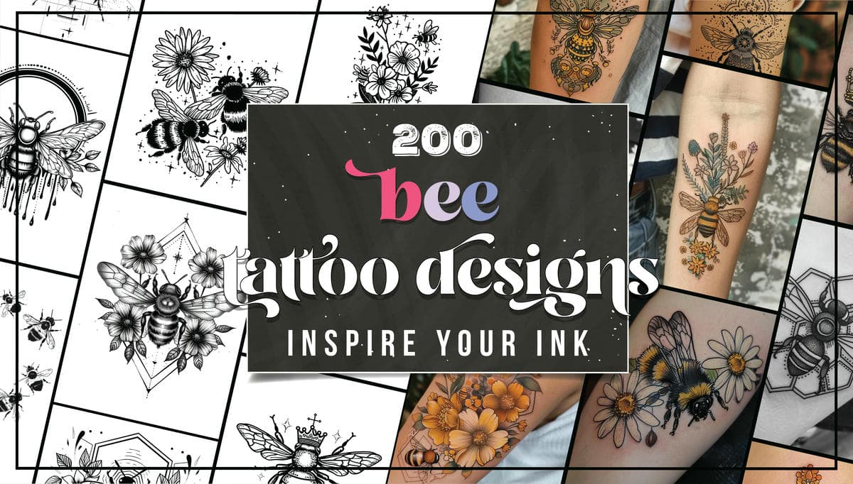 Bee Tattoo Designs - 200 Printable Designs & Ideas - World of Printables