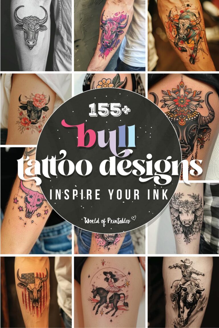 Bull Tattoo Designs - 155+ Printable Designs & Ideas - World of Printables