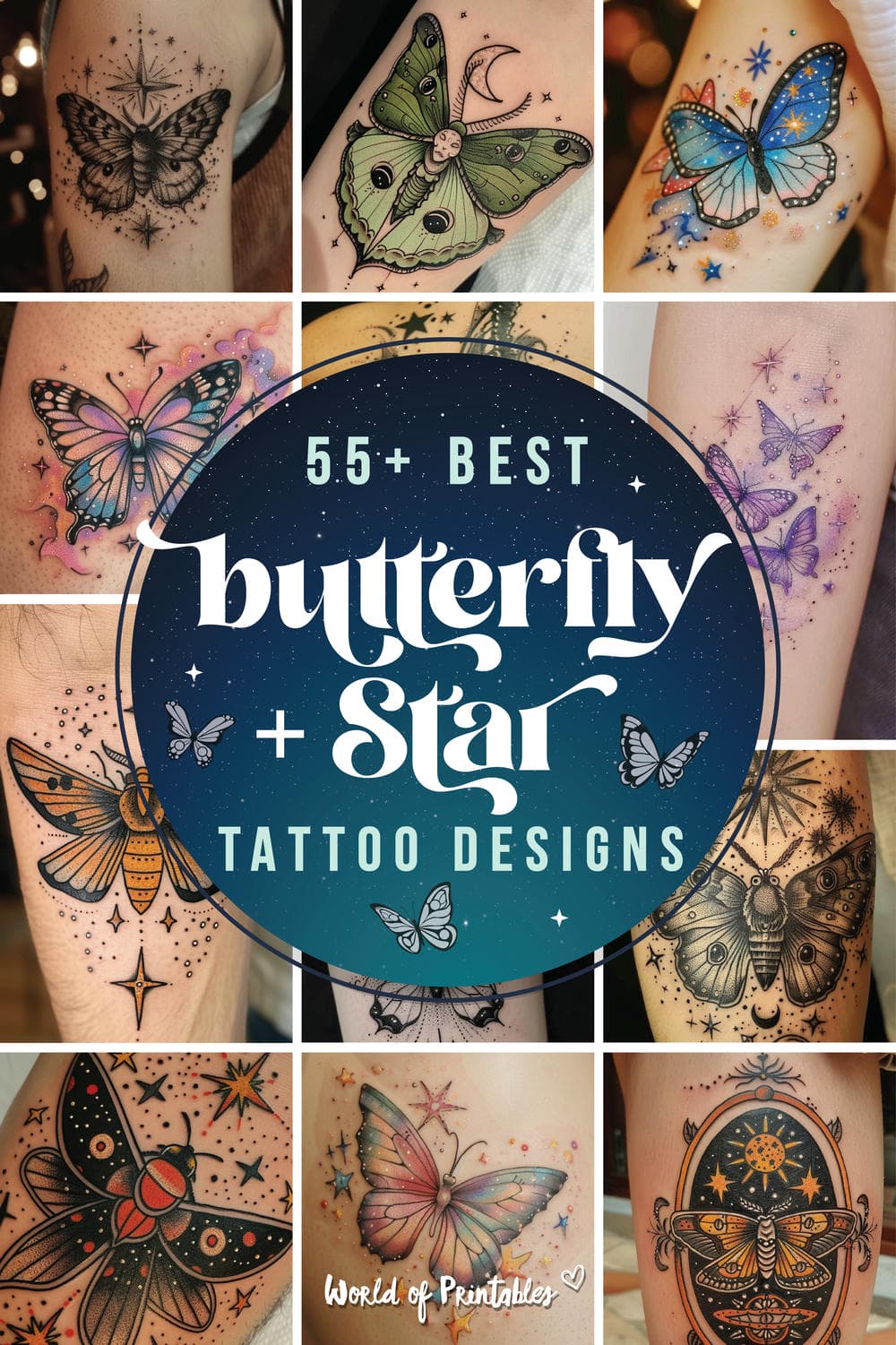 Butterfly and Star Tattoo Designs - 55+ Printable Designs & Ideas ...