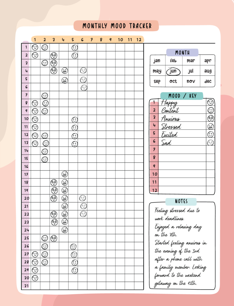 Mood Tracker & Self Love Journal For Women - World of Printables